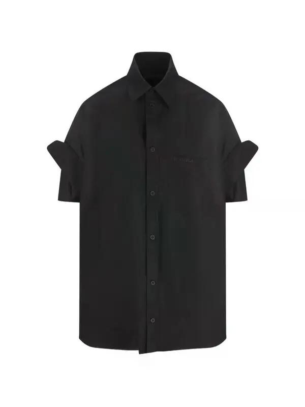 Balenciaga Embroidered Button-up Shirt - Black