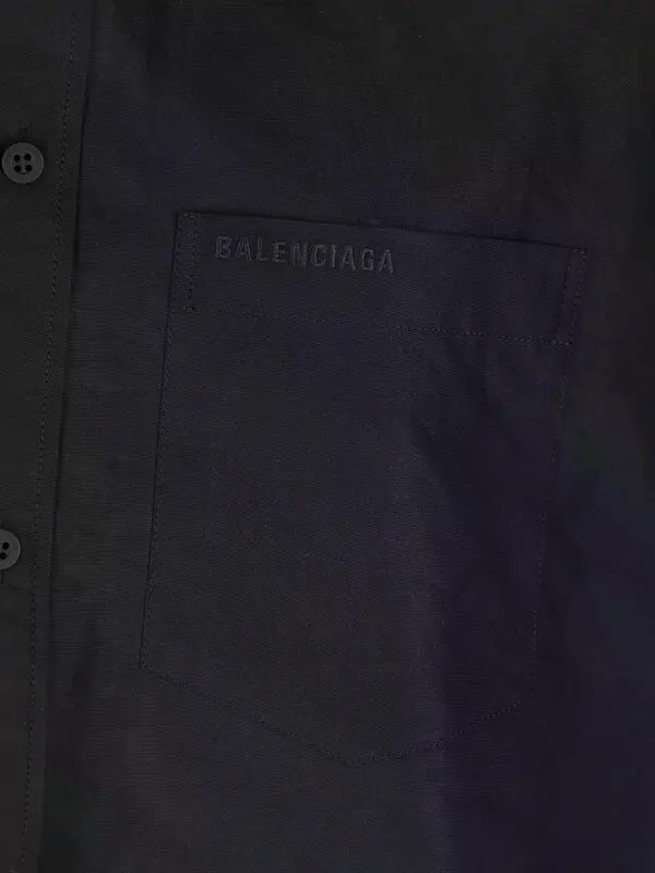 Balenciaga Embroidered Button-up Shirt - Black