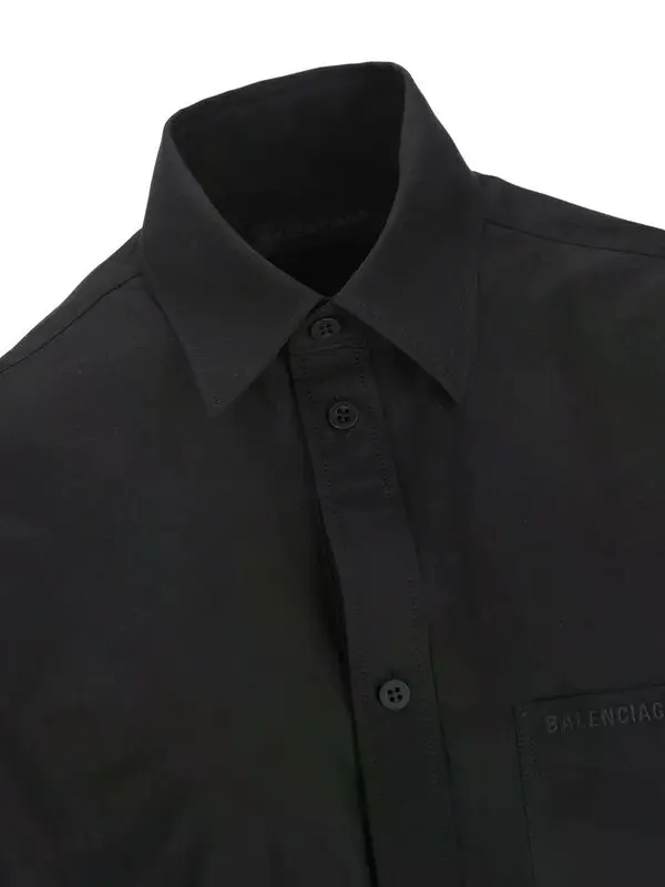 Balenciaga Embroidered Button-up Shirt - Black