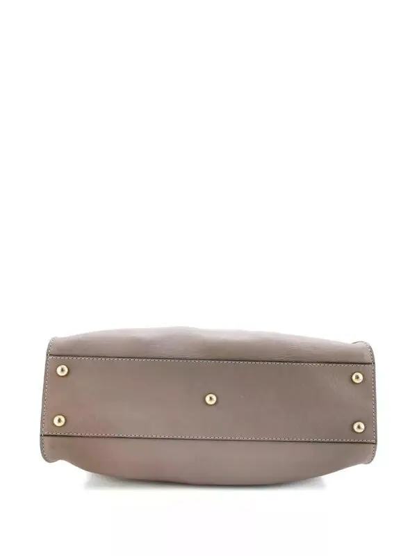 Fendi Peekaboo Regular Satchel Leather Bag - Grey