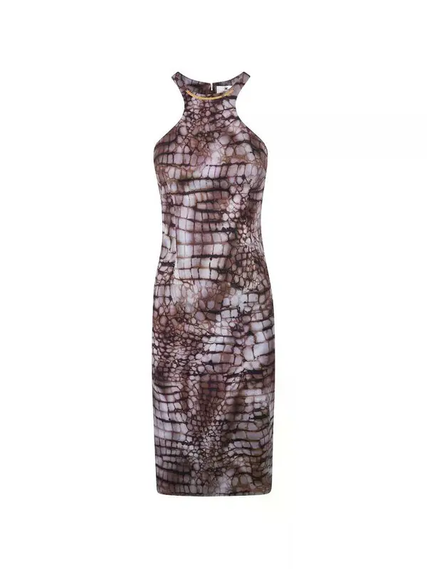 Elisabetta Franchi Animal-print Midi Dress - Brown