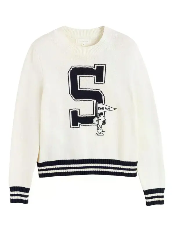 Chinti & Parker X Peanuts Snoopy Varsity Sweater - Neutrals