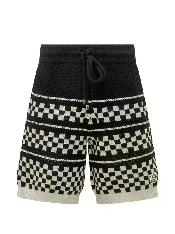 Amiri Checkered Shorts - Black
