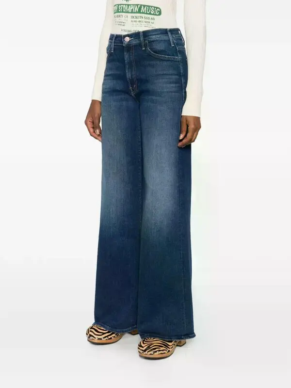 MOTHER Hustler Roller Wide Leg Jeans - Blue
