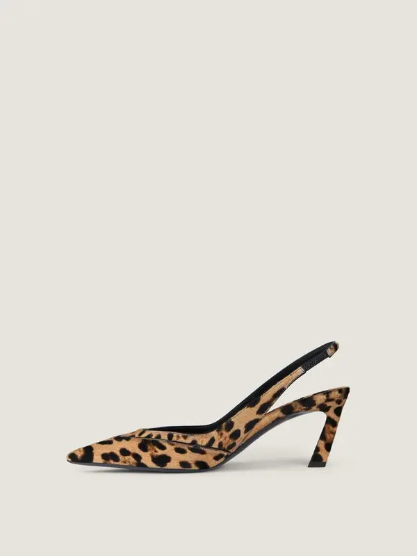 Givenchy Spiky Slingback Pumps With Leopard Print - Black/beige
