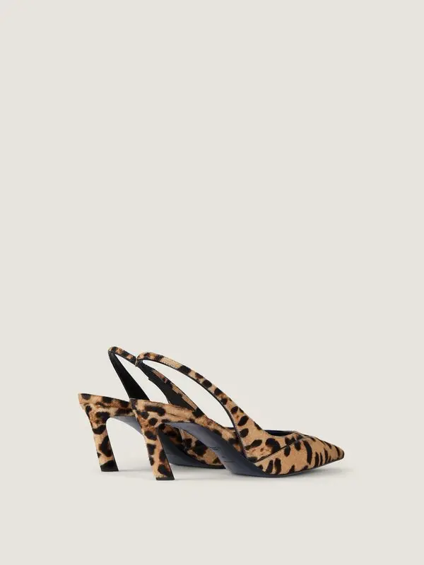Givenchy Spiky Slingback Pumps With Leopard Print - Black/beige