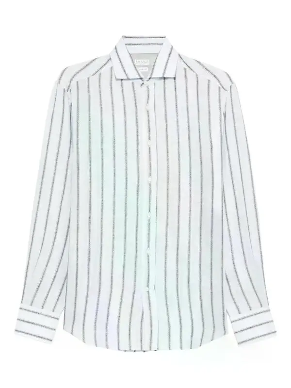 Brunello Cucinelli Striped Button-down Shirt - Blue