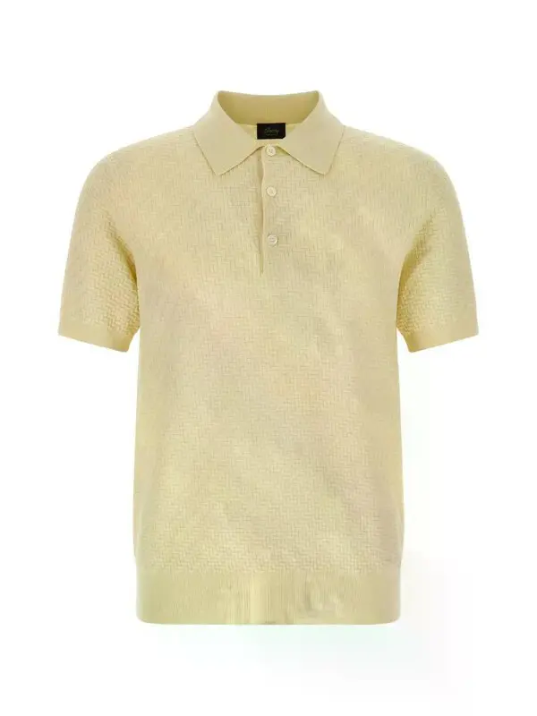 Brioni Weaving Short-sleeve Polo Shirt - Neutrals