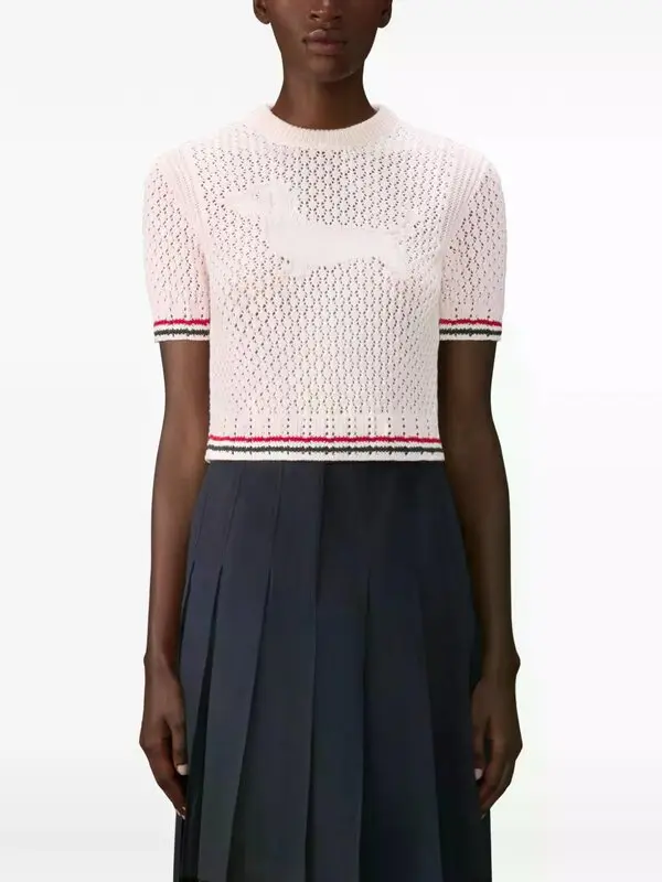 Thom Browne Pointelle-stitch T-shirt