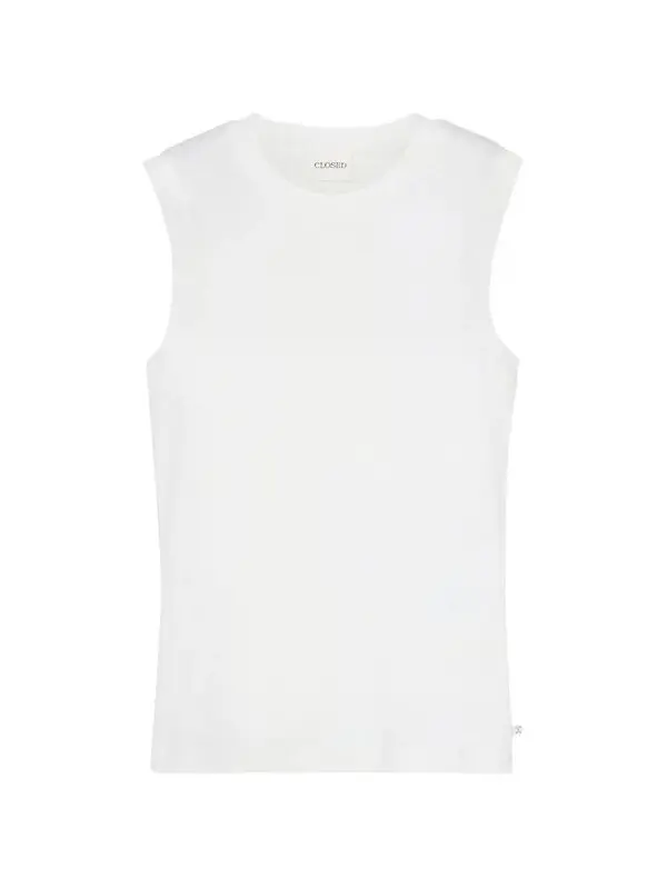 Closed Sleeveless Crewneck Top