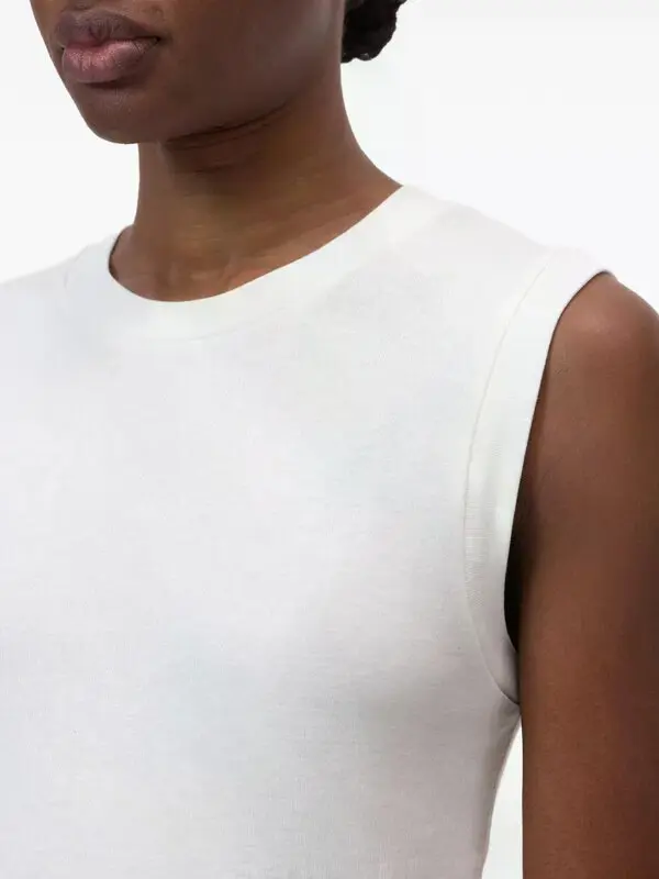 Closed Sleeveless Crewneck Top