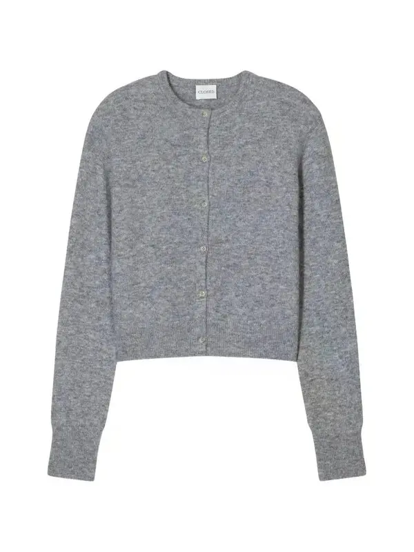 Closed Crew-neck Cardigan - Grey