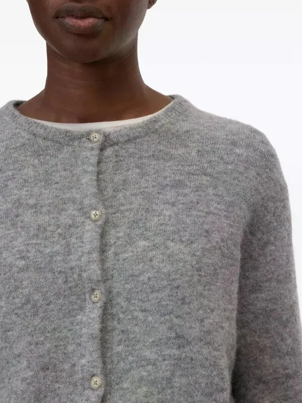 Closed Crew-neck Cardigan - Grey