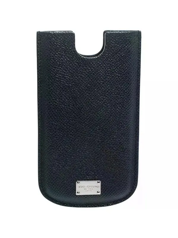 Dolce & Gabbana Embossed Leather Phone Cover - Blue