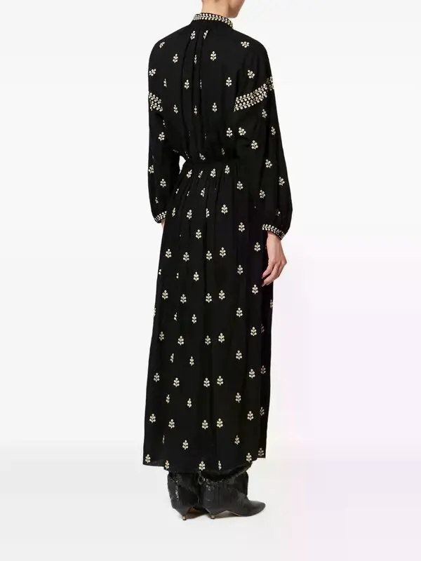 Isabel Marant Étoile Rodilia Embroidered Tussar Silk Dress - Black