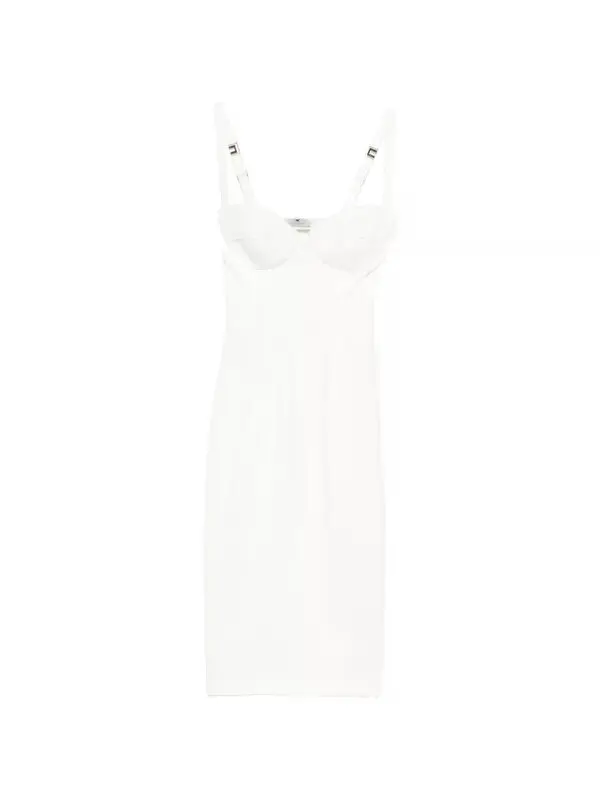 Elisabetta Franchi Straps Midi Dress - White