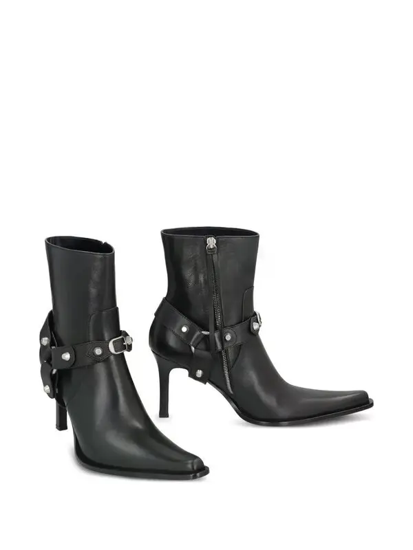 Balenciaga Pointed-toe Boots With Studded Strap