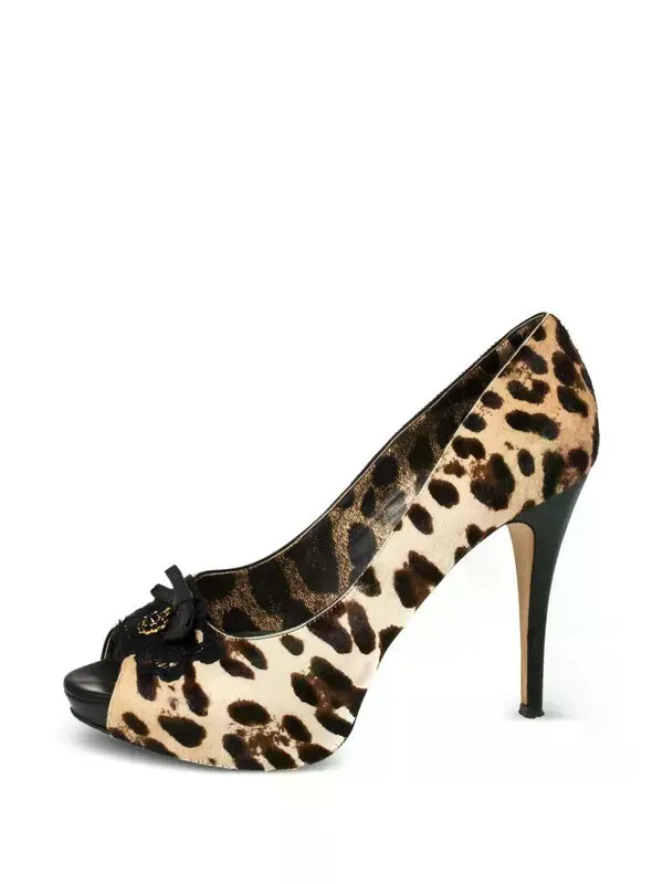 Dolce & Gabbana Leopard-print Peep-toe Pumps