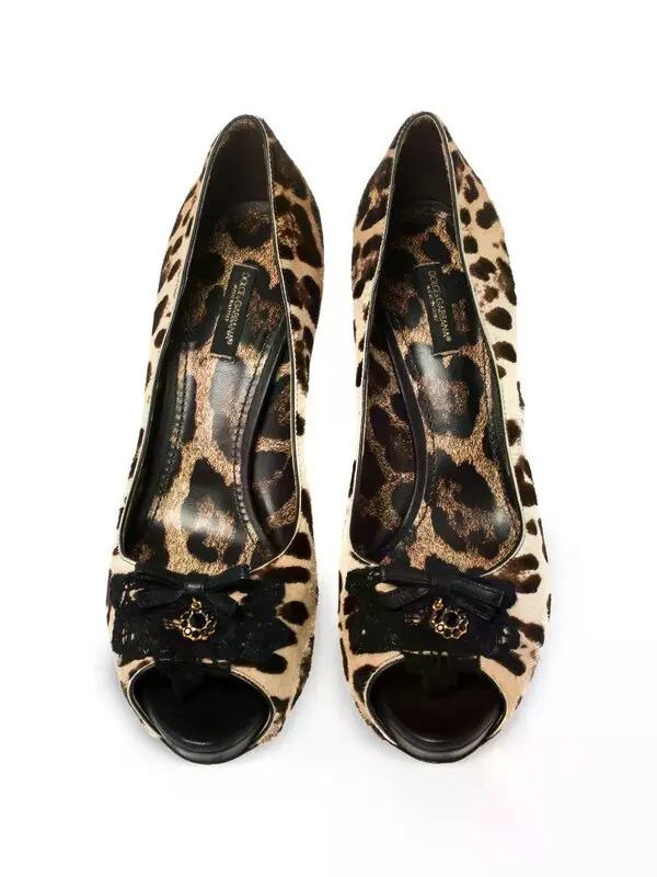 Dolce & Gabbana Leopard-print Peep-toe Pumps