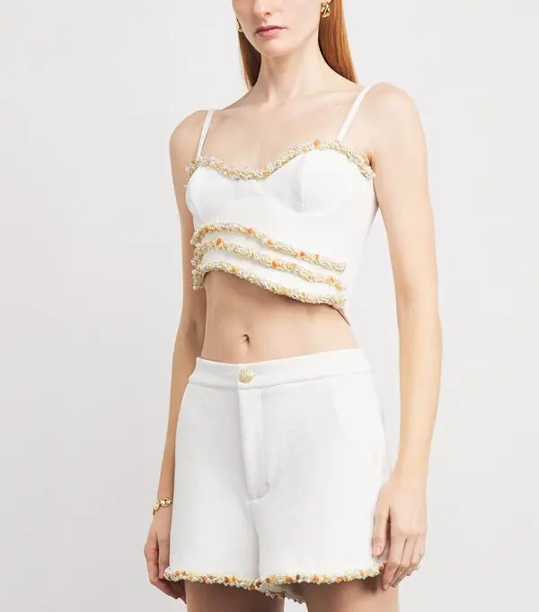 PatBO Embroidered Crop Top - Ivory