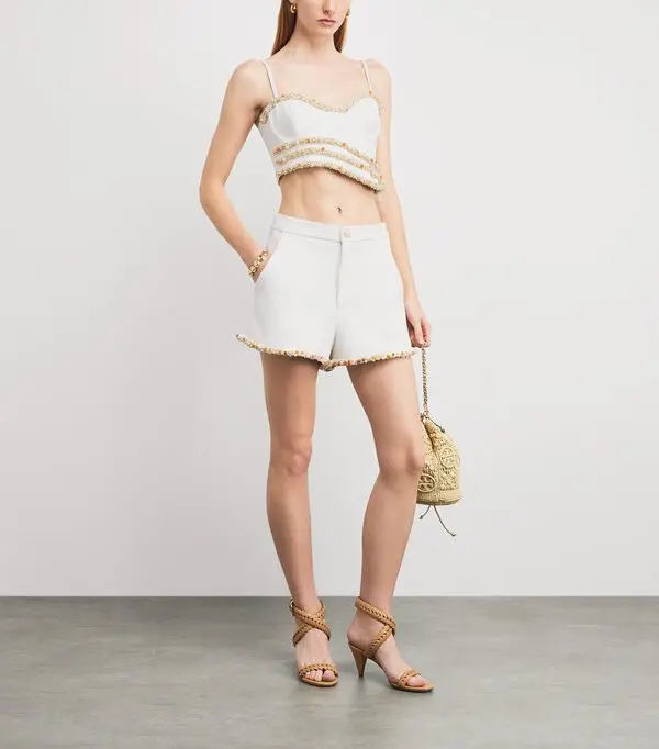 PatBO Embroidered Tailored Shorts