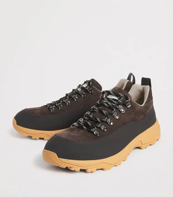 Eleventy Leather And Suede Sneakers
