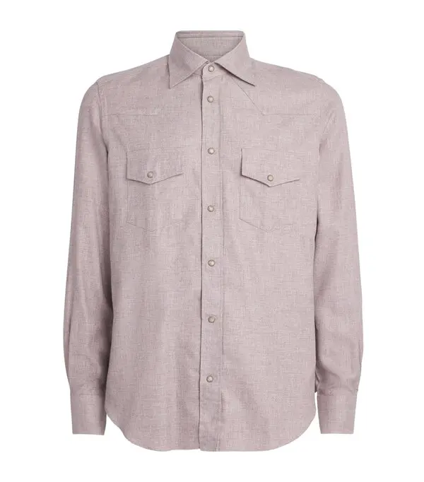 Eleventy Cotton-cashmere Texas Overshirt