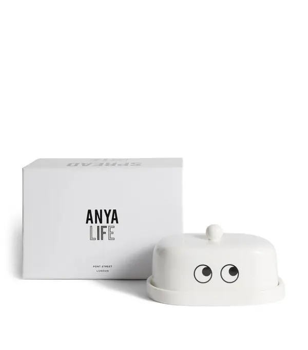 ANYA HINDMARCH Bone China Butter Dish - White