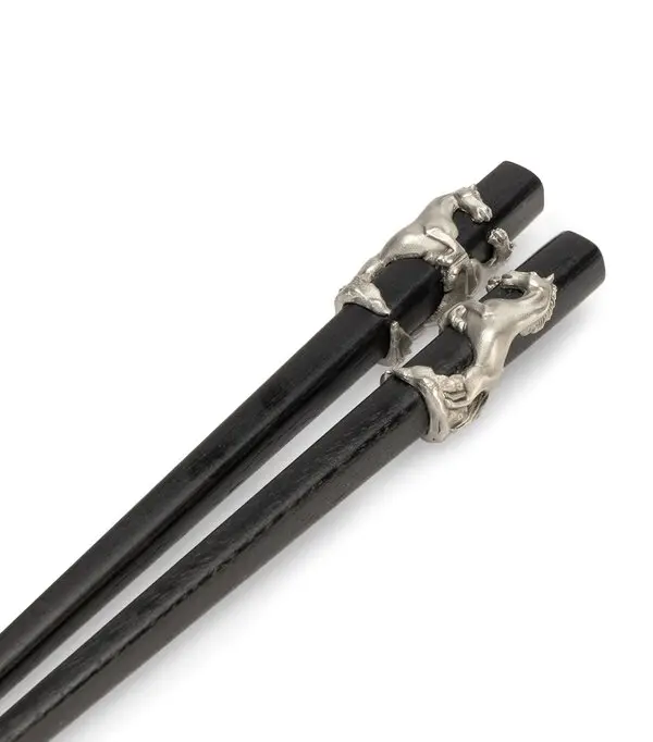 ROYAL SELANGOR Pewter Horse Chopsticks And Rest Set