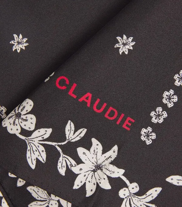 Claudie Pierlot Silk Floral Neck Scarf - Black