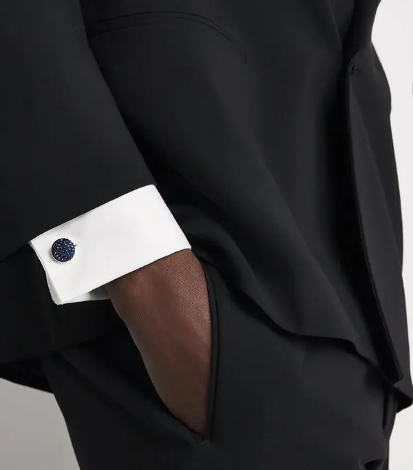 Giorgio Armani Sterling Silver Embellished Cufflinks
