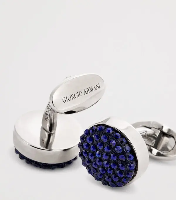 Giorgio Armani Sterling Silver Embellished Cufflinks