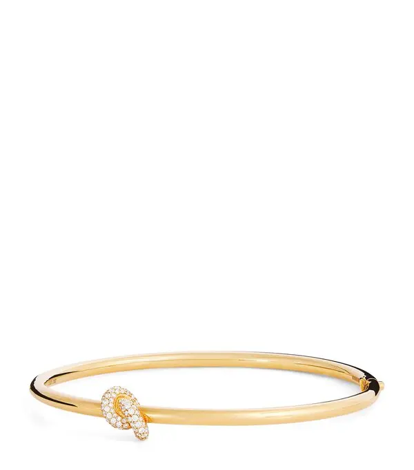 ENGELBERT Legacy Knot Diamond Bangle - Gold