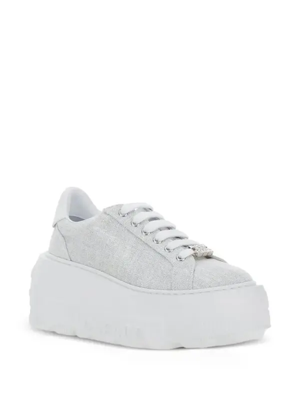 Casadei Nexus Platform Embellished Sneakers - Grey