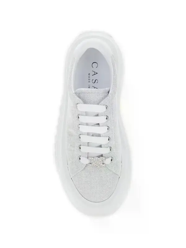 Casadei Nexus Platform Embellished Sneakers - Grey
