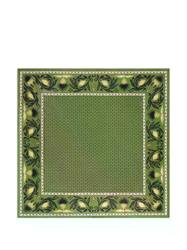 FURSAC Bordar-detail Pocket Square - Green