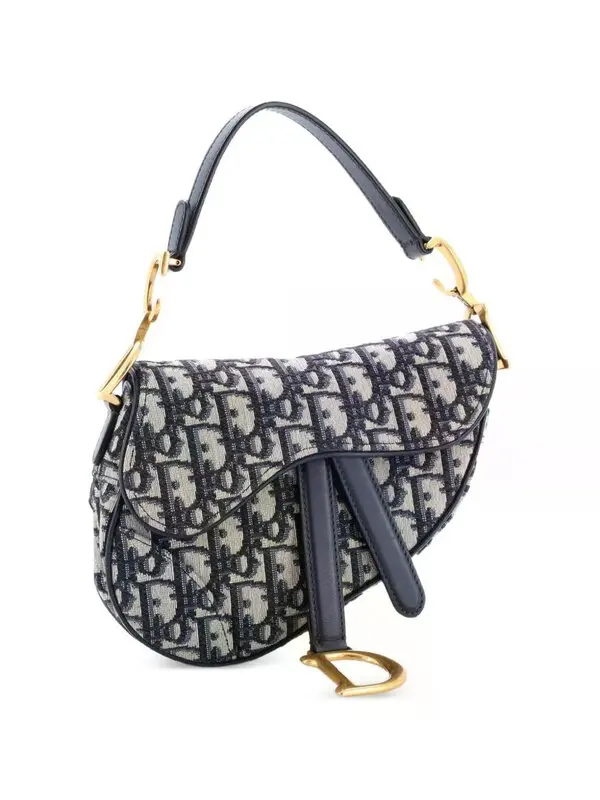 Dior Saddle Handbag Oblique Canvas Mini Shoulder Bag - Blue