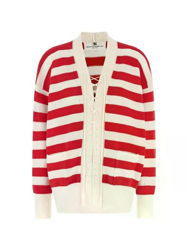 Ermanno Scervino Striped Crochet Cardigan