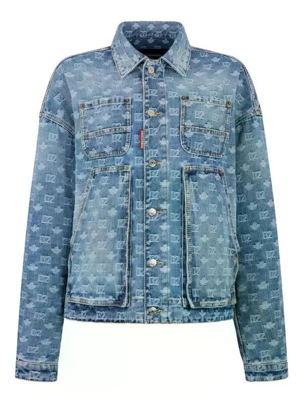 Dsquared2 Buttoned Graphic Jean Jacket
