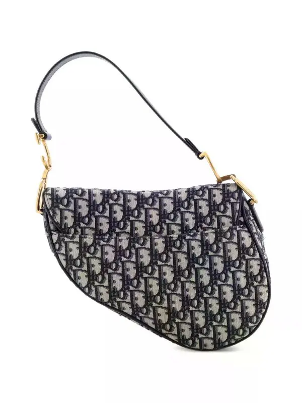 Dior Saddle Handbag With Strap Oblique Canvas - Blue