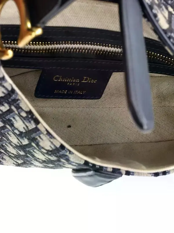 Dior Saddle Handbag With Strap Oblique Canvas - Blue