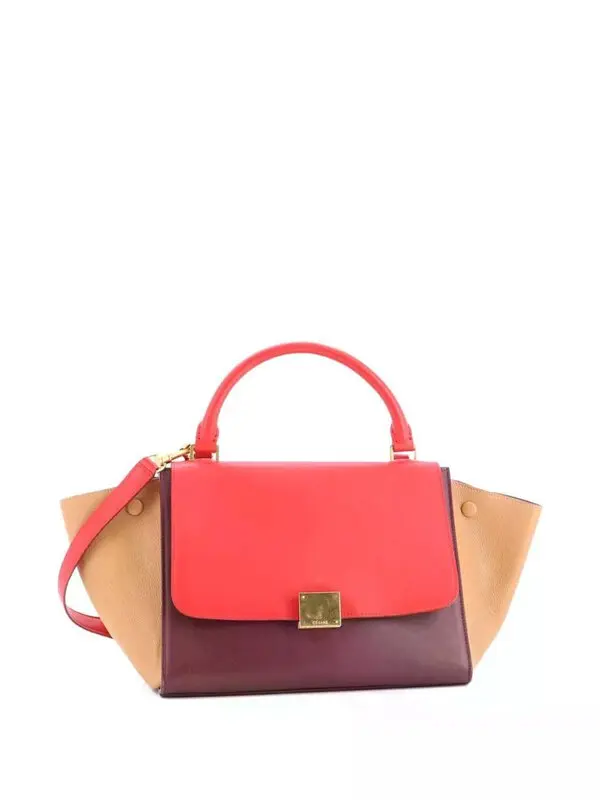 Celine Leather Small Trapeze Satchel - Brown