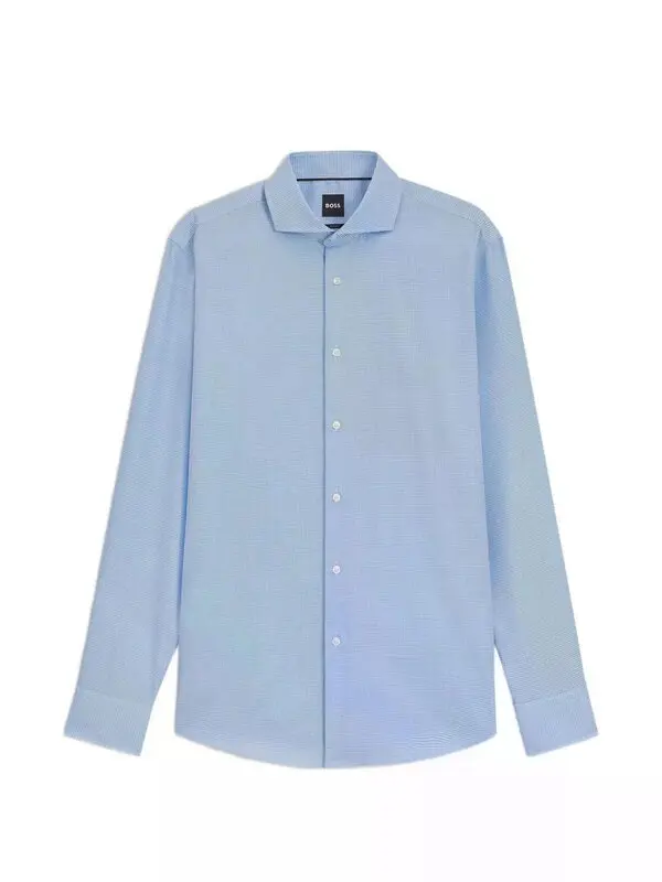 BOSS Patterned Long-sleeved Shirt - Blue