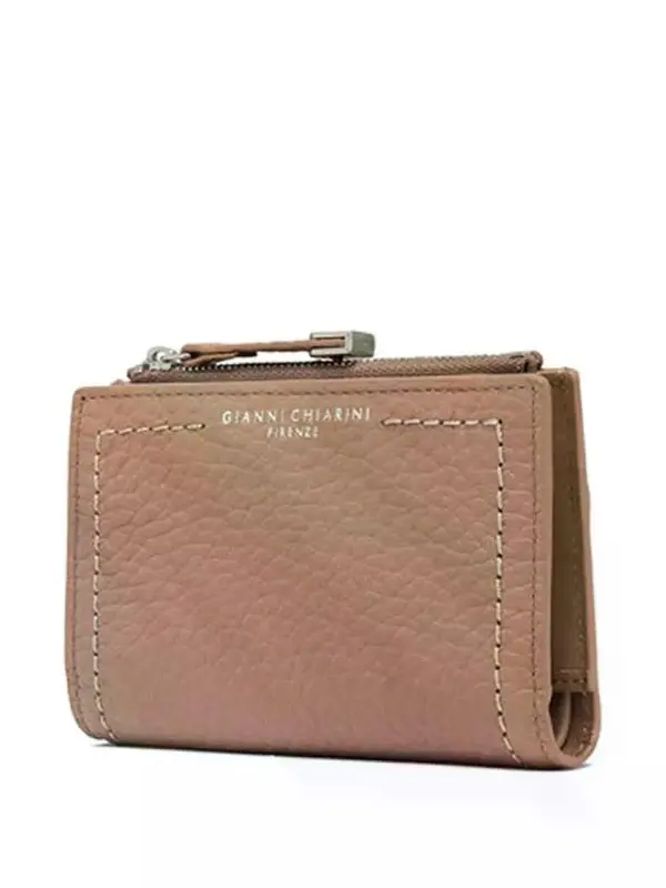 GIANNI CHIARINI Grained Zip Leather Wallet