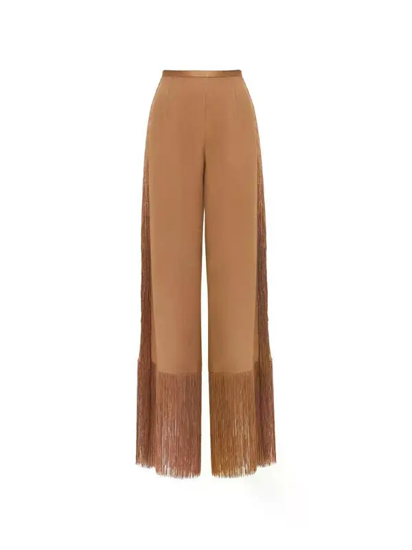 TALLER MARMO Nevada Fringed-hem Trousers - Brown
