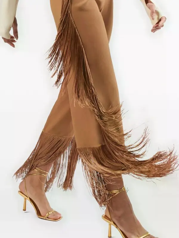 TALLER MARMO Nevada Fringed-hem Trousers - Brown