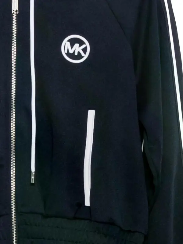 Michael Kors Logo Pique Zipped Hoodie - Blue