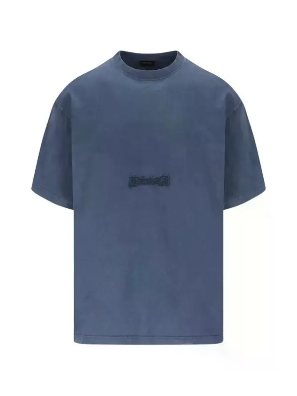 Balenciaga Logo-embroidery T-shirt - Blue