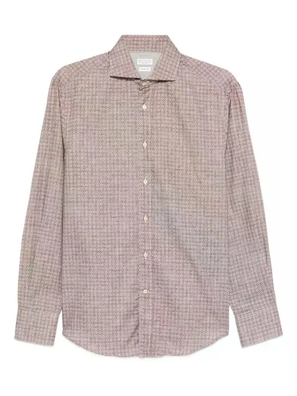 Brunello Cucinelli Patterned Shirt - Brown