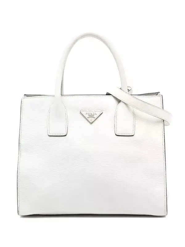Prada Vittelo Daino Open Convertible Tote Satchel 2000-2025 - White